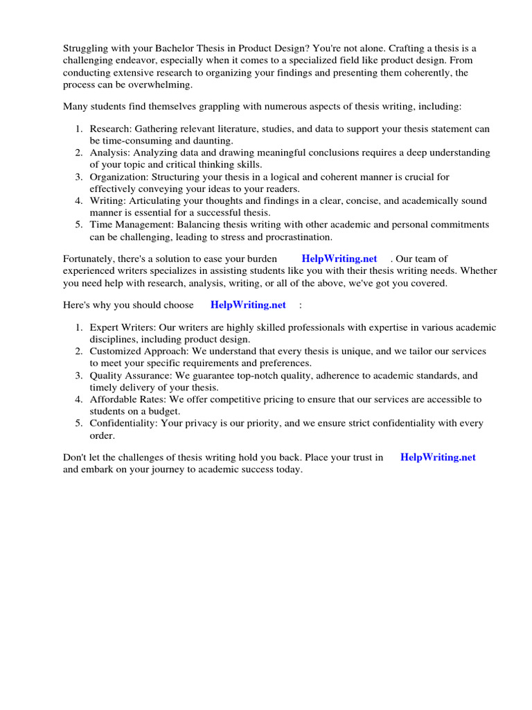 Bachelor Thesis Product Design | Download Free PDF | Thought | Thesis