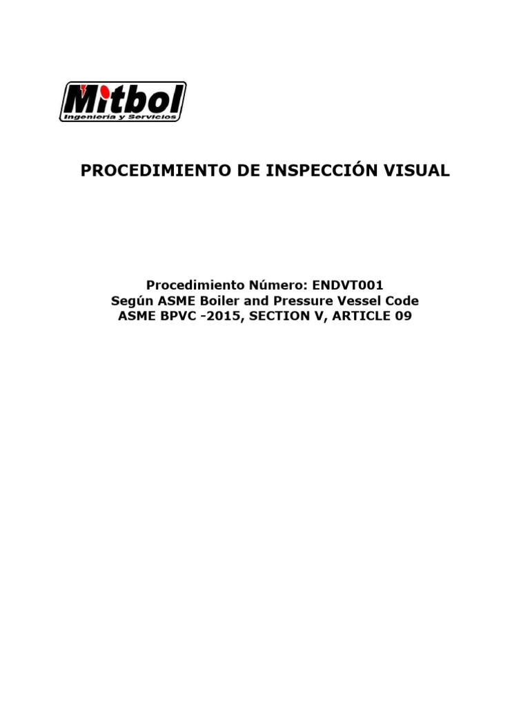 Procedimiento Inspeccion Visual | PDF | Óptica | Radiación electromagnética