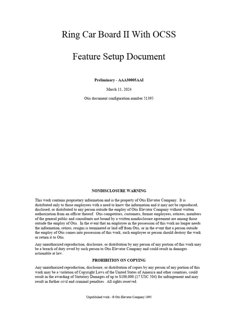 Ring Car Board II With OCSS Feature Setup Document: Preliminary ...
