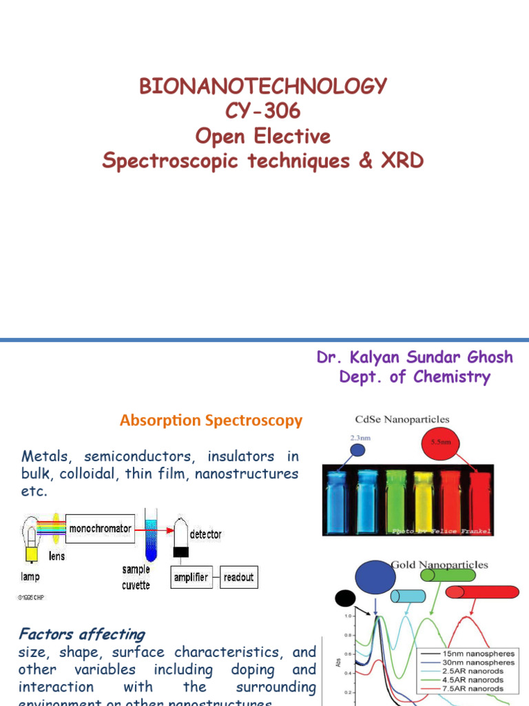 Spectroscopic Techniques_ XRD | PDF | X Ray Crystallography | Diffraction