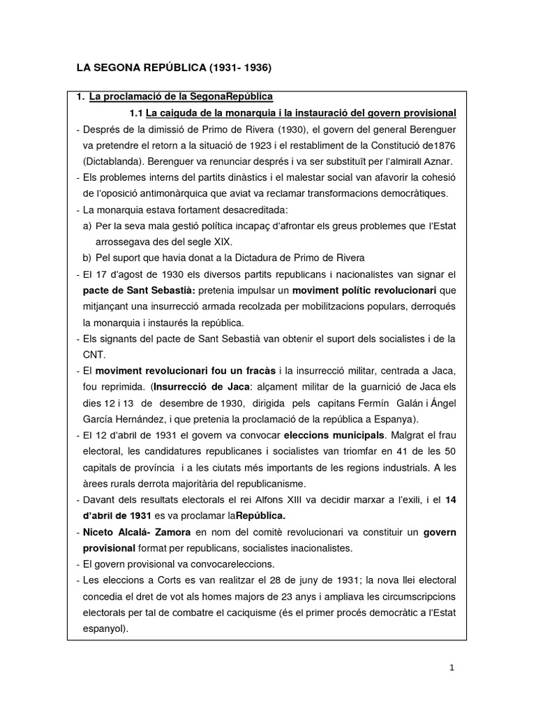 T10 Segona República | PDF