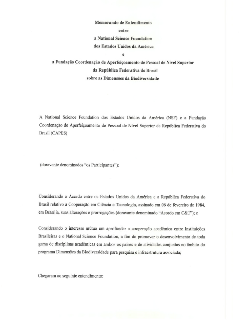 Modelo MOU Academia Americana Modelo de Memorando de Entendimentos | PDF