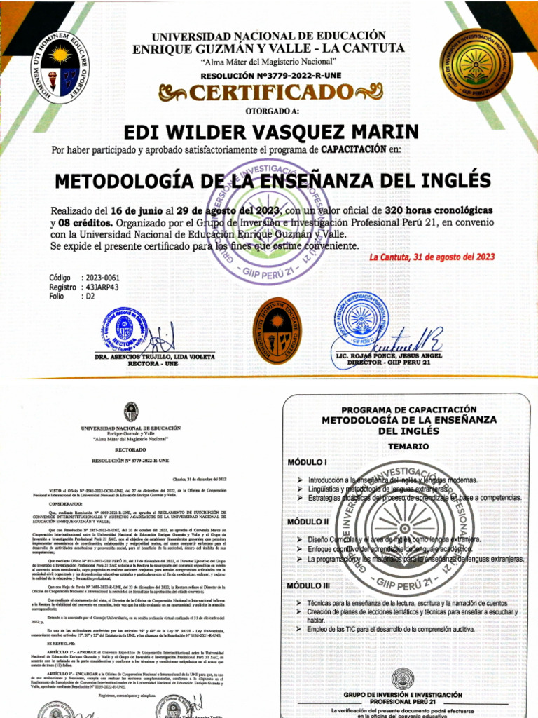 CERTIFICADOS | PDF