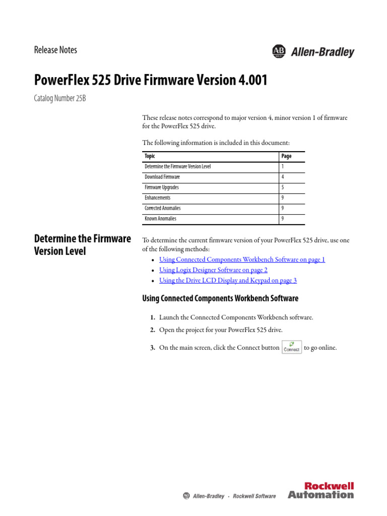 Powerflex 525 Drive Firmware Version 4.001 | PDF | Booting | Flash Memory