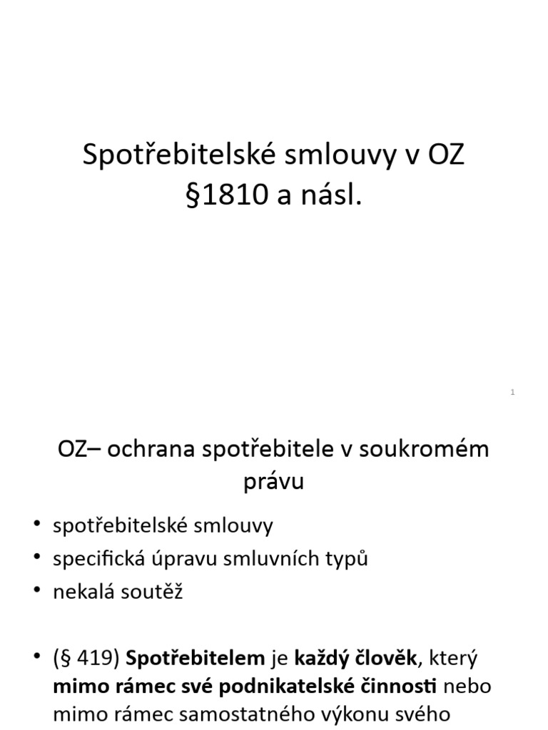 Spotrebitelske Smlouvy V NOZ | PDF