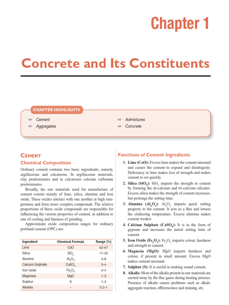 concrete and its constituents | PDF | Cement | Concrete