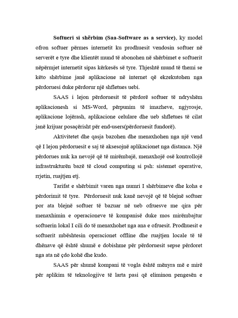 Softueri Si Shërbim | PDF