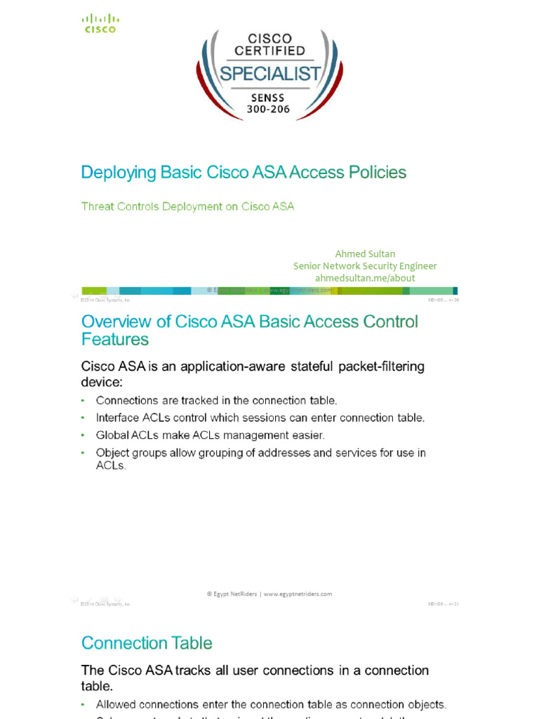 16 - Deploying Basic Cisco ASA Access Policies | Download Free PDF | Computer Networking | Cisco ...