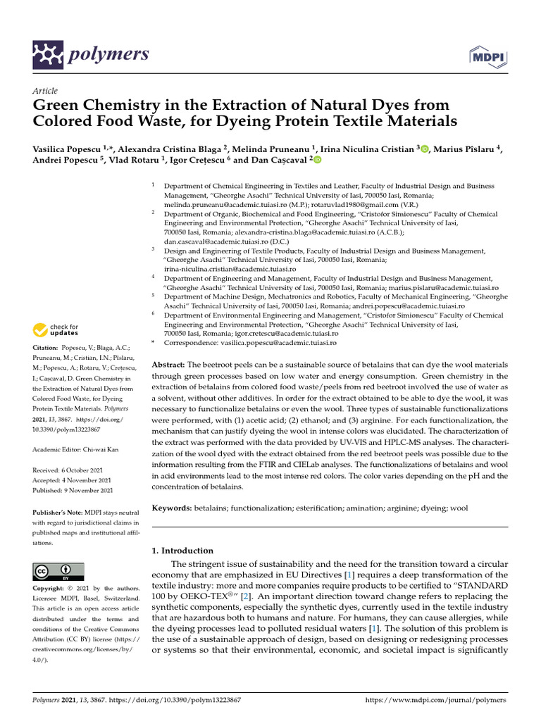 Polymers 13 03867 | PDF | Ultraviolet–Visible Spectroscopy | Spectrophotometry