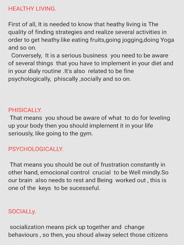 Healthy Living PDF | PDF