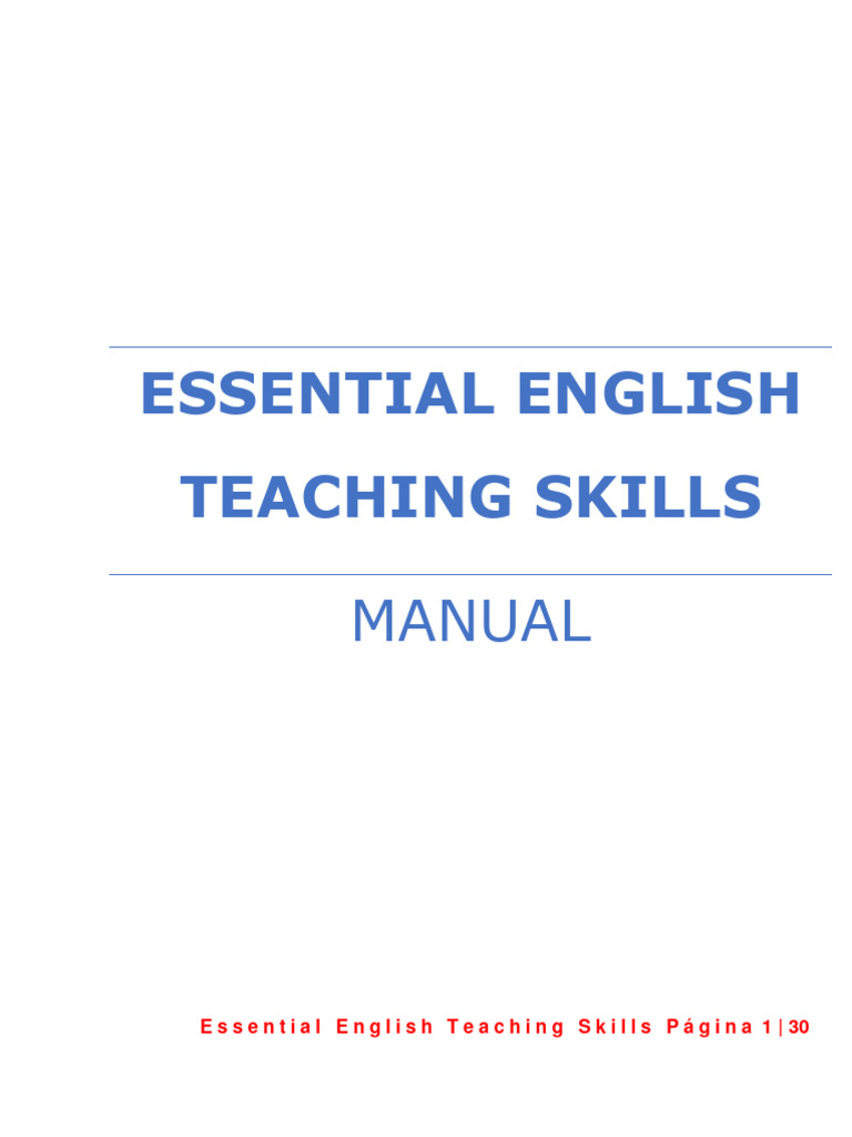Essential English Teaching Skills Manual | PDF | Educational Assessment ...