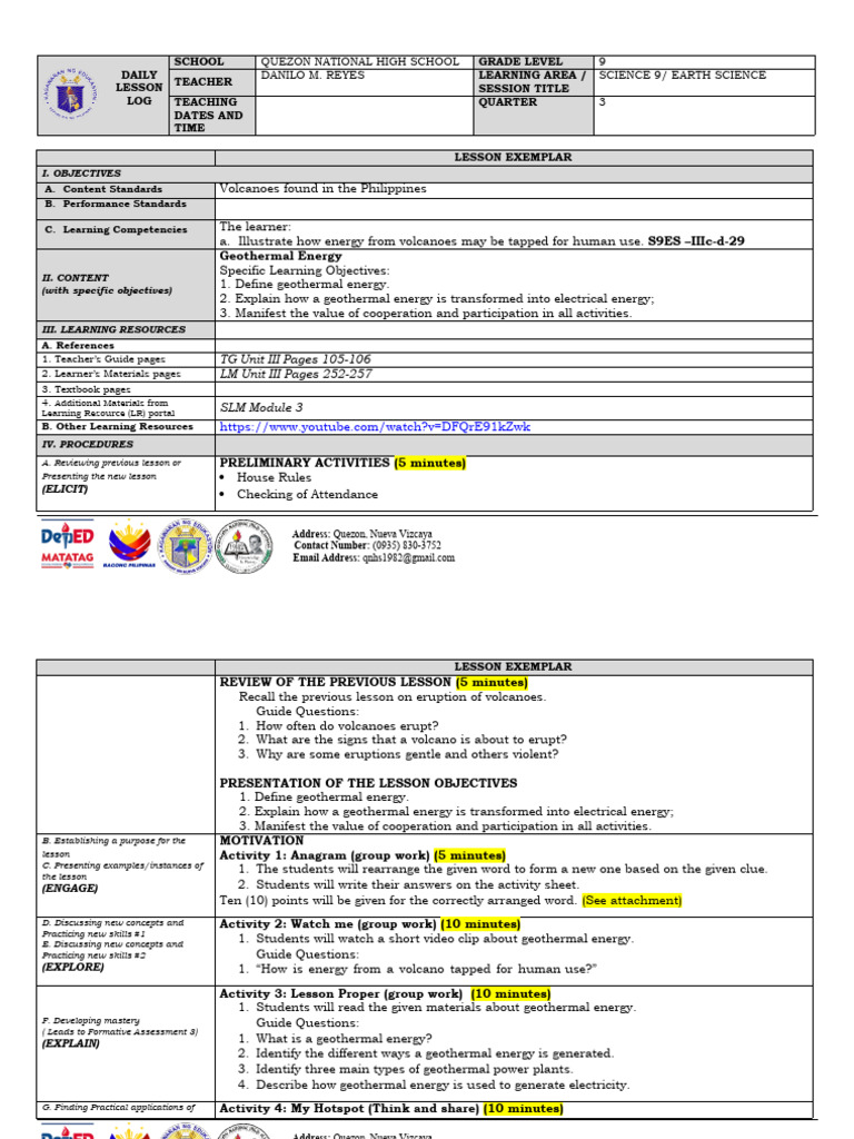 Format-7es-Lesson On Moles | PDF | Cognitive Science | Behavior Modification