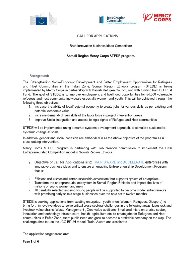 BRUH Call For Application Final | PDF