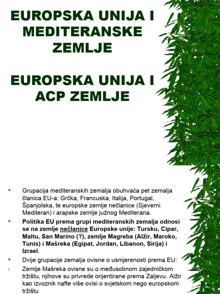 Europska Unija I Mediteranske Zemlje | PDF