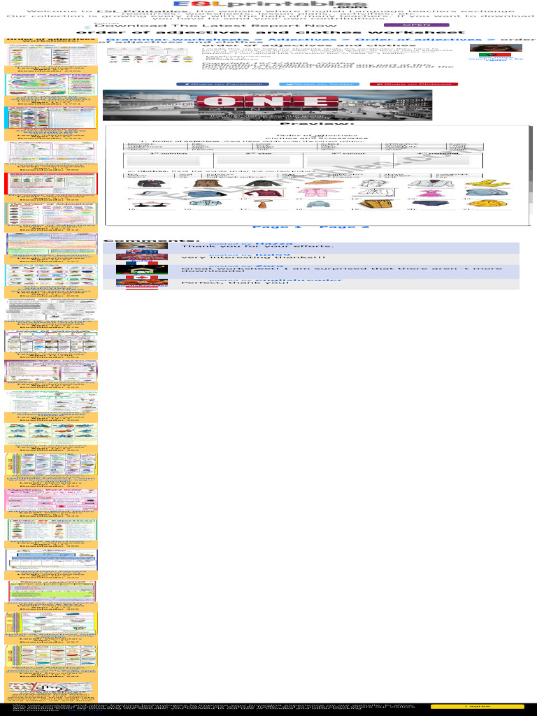 Order of Adjectives and Clothes - ESL Worksheet by Cgato | PDF ...