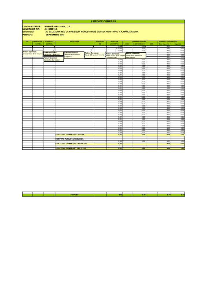 Libro IVA Compra-Venta formato 2013 | PDF