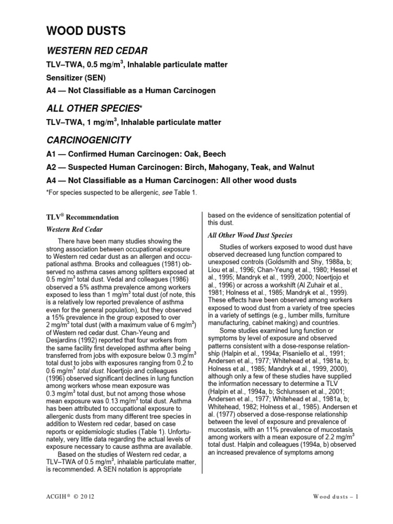 Wood Dusts | PDF | Fir | Spruce