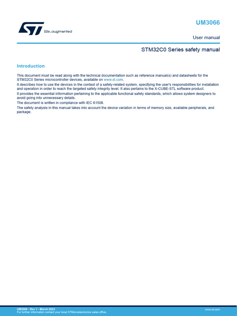 um3066-stm32c0-series-safety-manual-stmicroelectronics | PDF | Reliability Engineering ...