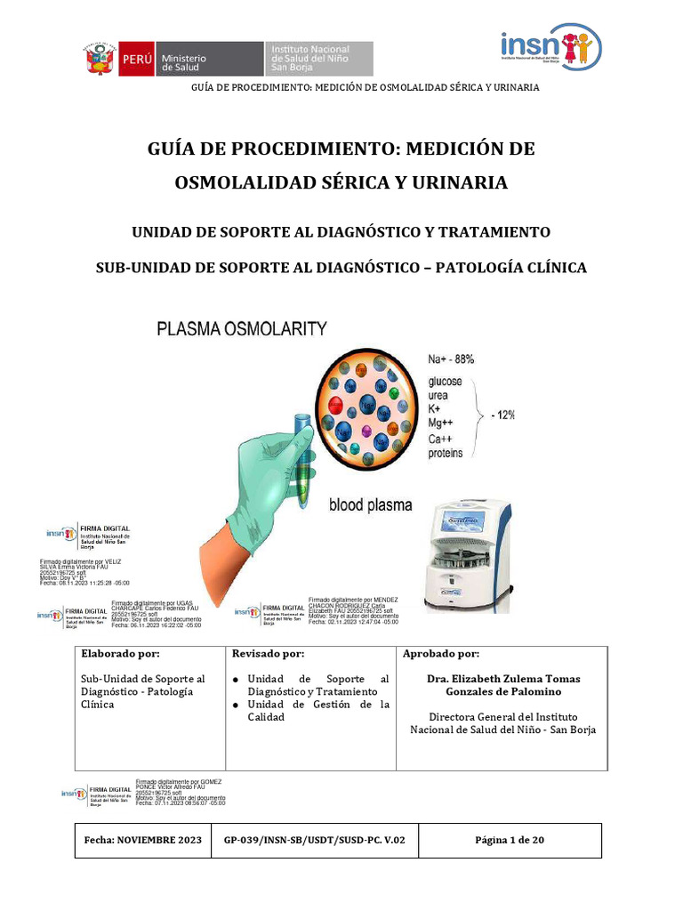 GP 039-Medicion de Osmolaridad Serica y Urinaria.v2 | PDF ...