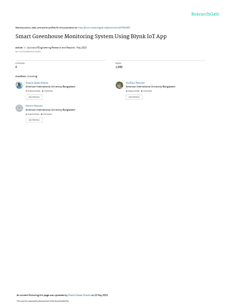Shanto 2522023 JERR100213 | PDF | Internet Of Things | Automation