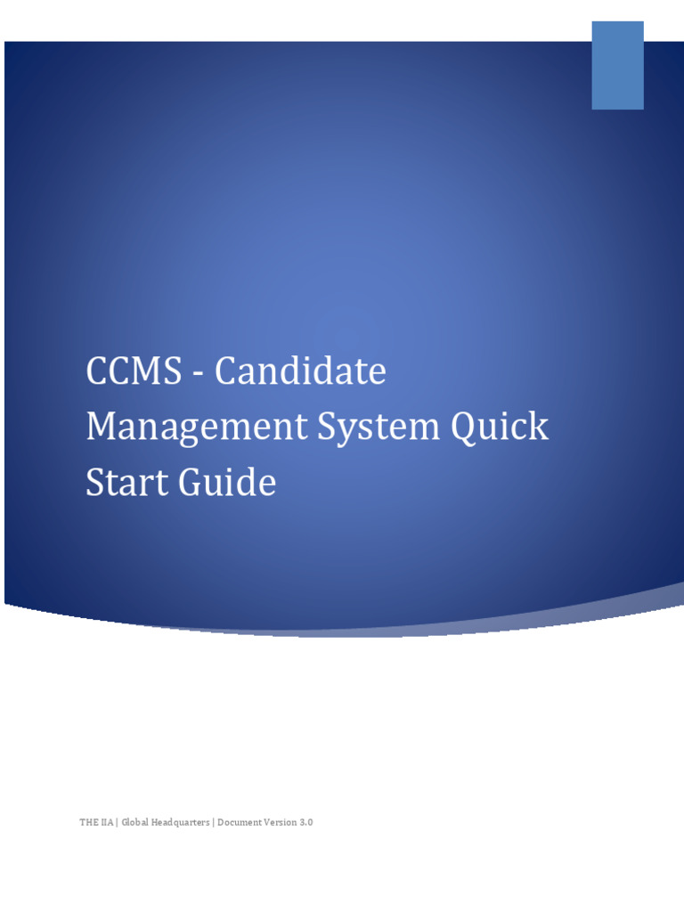 CCMS Quick Start Manual | Download Free PDF | Login | Software
