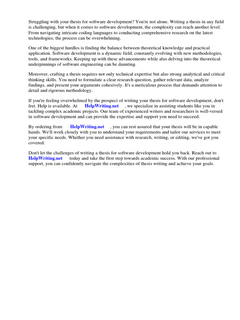 Thesis For Software Development | Download Free PDF | Software | Databases