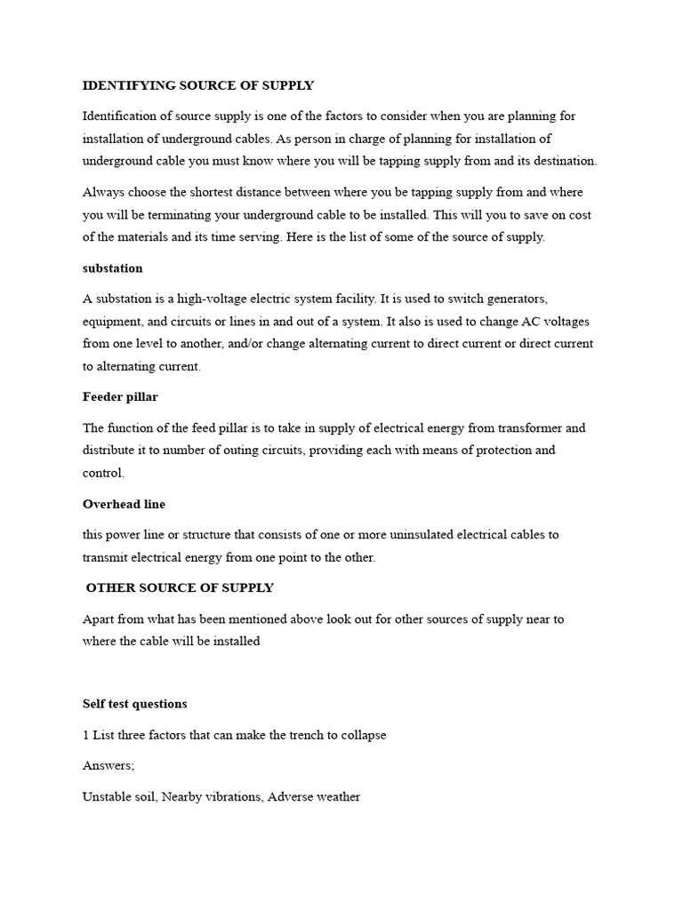 2.3.2 Identify Source of Supply - 054348 | PDF | Electrical Substation ...