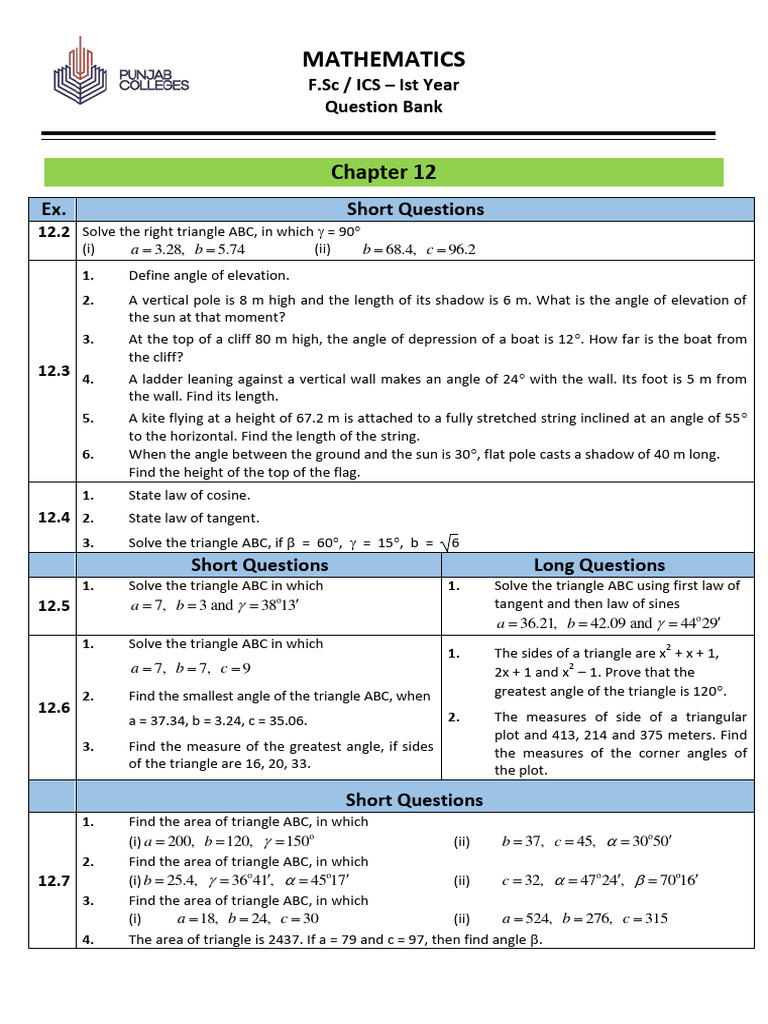 Trigonometry Applications and Problems | PDF | Triangle | Trigonometric ...