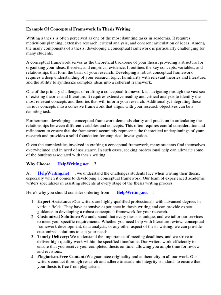 Example Of Conceptual Framework In Thesis Writing Pdf Conceptual Model Theory