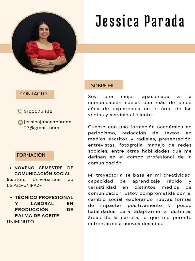 HHoja de Vida Jessica Parada R | PDF