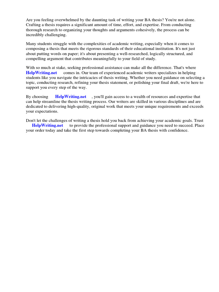 Ba Thesis Template | PDF | Thesis | Corporate Social Responsibility