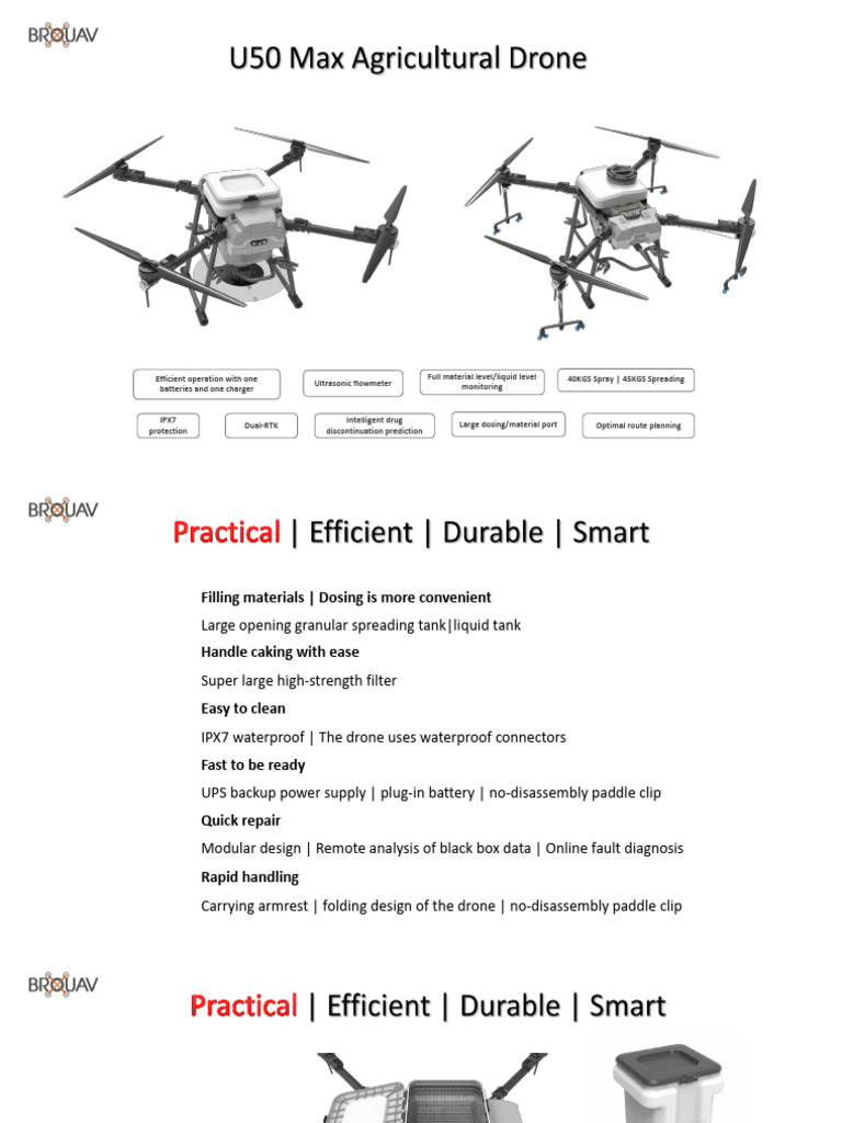 Quotation BROUAV CATALOGUE U50 MAX 2023.8D | PDF | Battery Charger | Unmanned Aerial Vehicle