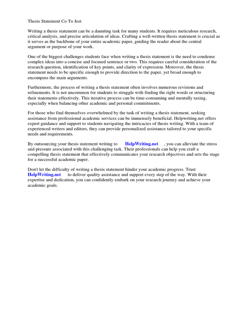 Crafting an Effective Thesis Statement | PDF | Essays | Thesis