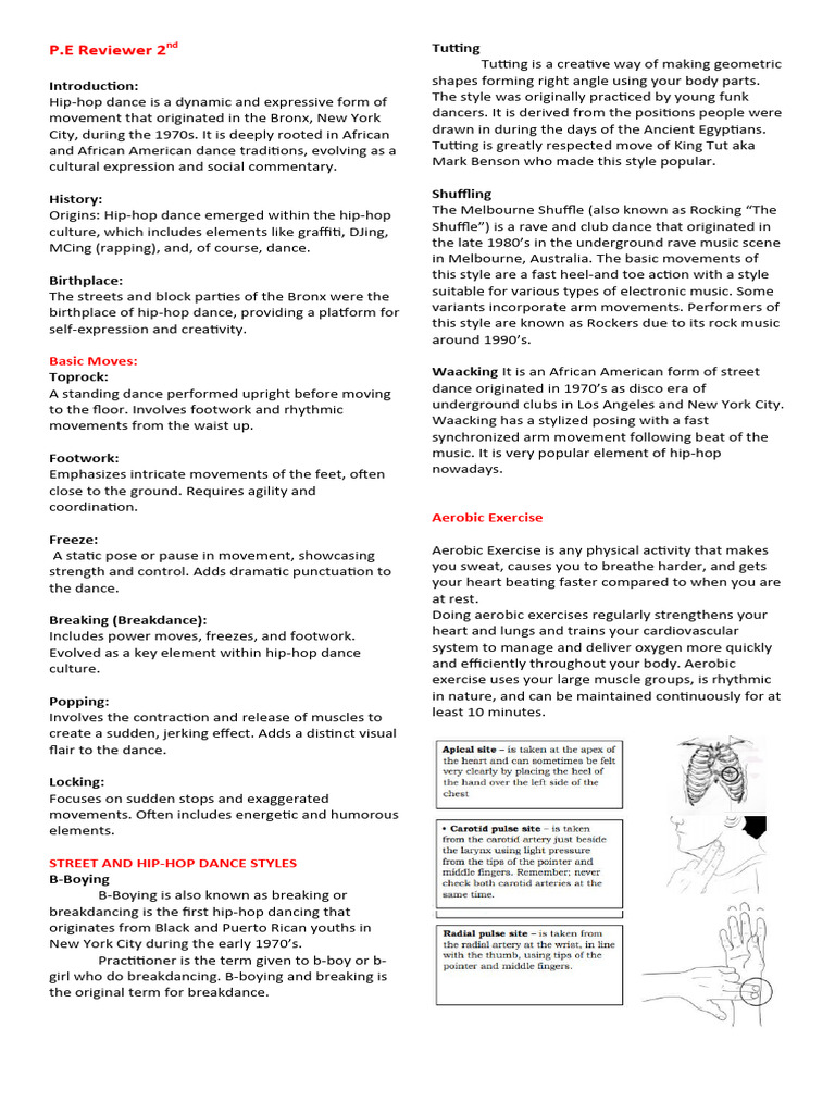 P.E Reviewer 2nd | PDF | Hip Hop Music | Dances