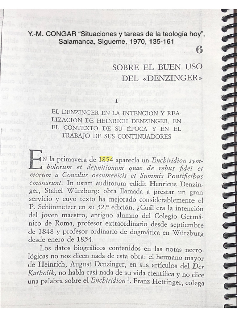 El Buen Uso Del Denzinger - Congar | PDF