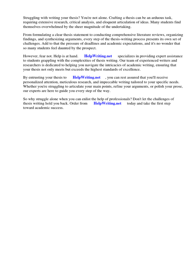 Thesis and Main Points Examples | PDF | Essays | Thesis