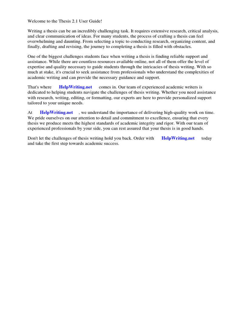 Thesis 2.1 User Guide | PDF | Thesis | Computing