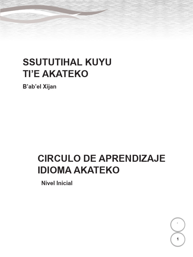 Alfabeto y Palabras en Akateko | PDF