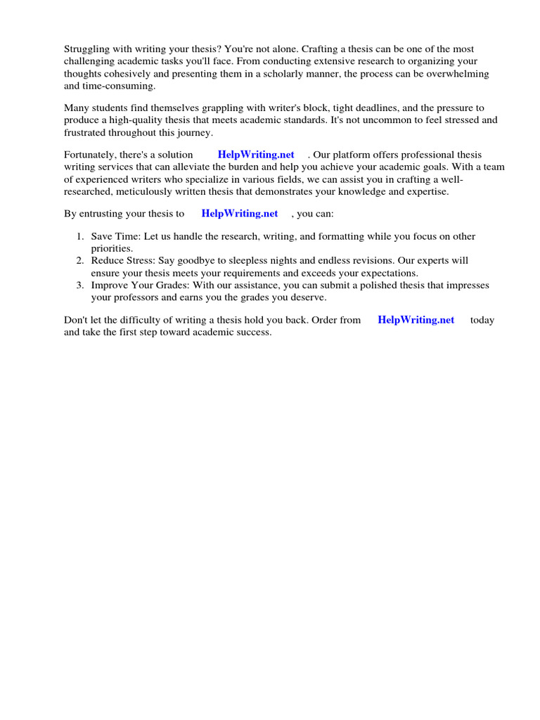 Professional Thesis Writing Help | PDF | Thesis | Essays