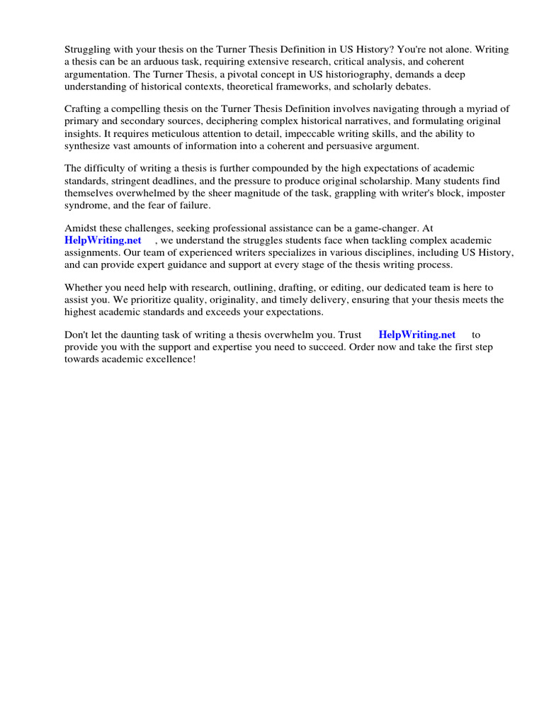 Turner Thesis Definition Us History | PDF | American Frontier | The ...