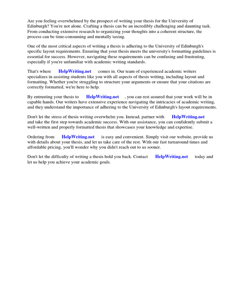 University of Edinburgh Thesis Layout | PDF | Thesis | Doctor Of Philosophy