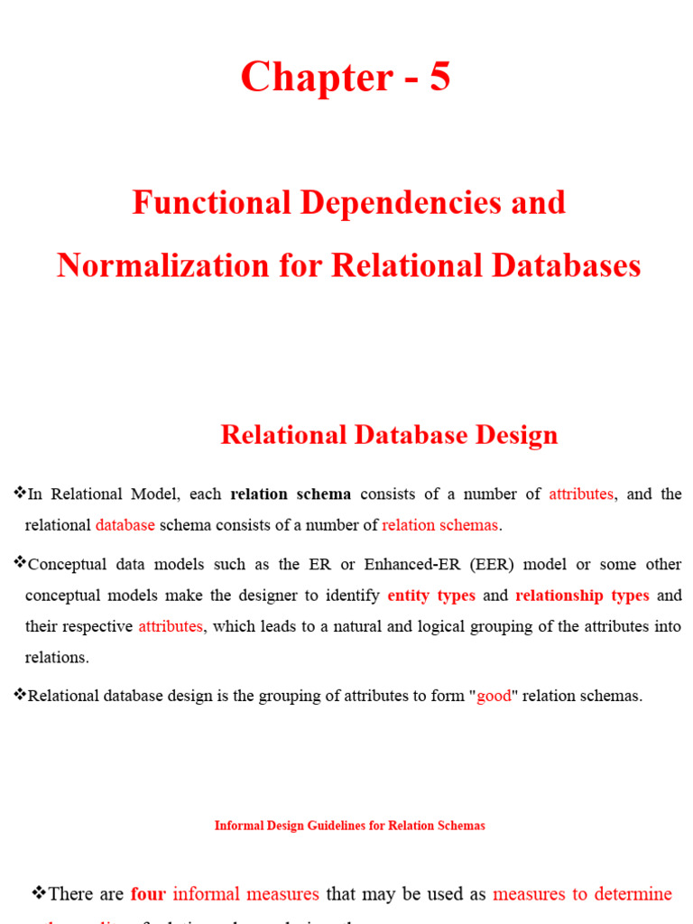 CH - 5 FD and Normalization | Download Free PDF | Relational Model ...