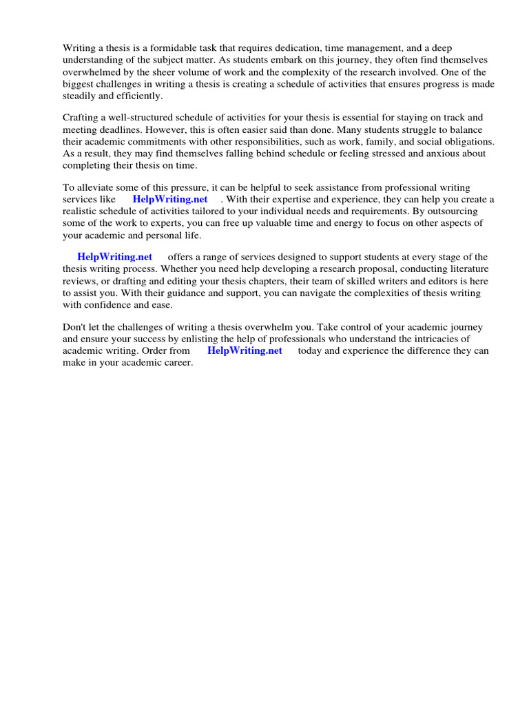 Schedule of Activities Thesis | PDF | Thesis | Computer Security