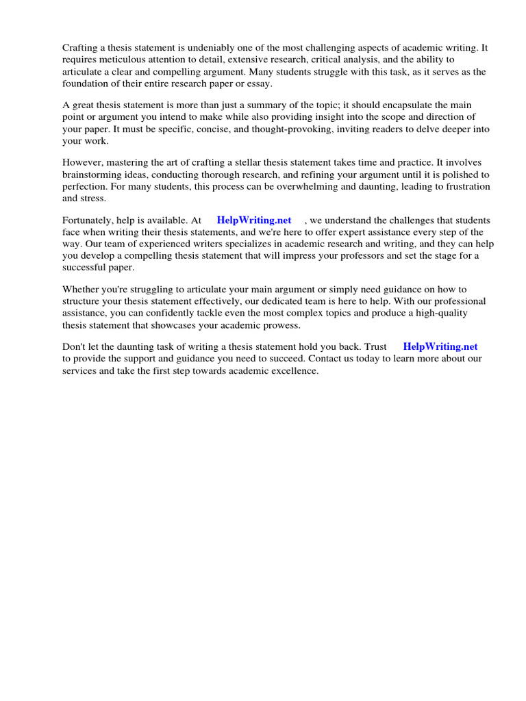 A Great Thesis Statement Examples | Download Free PDF | Essays | Thesis