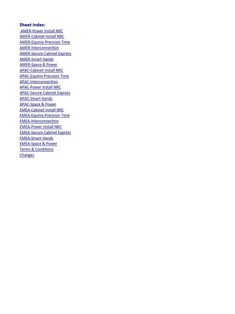 Equinix Reseller - Global Rate Card - v23.07 - 8.15.23 | PDF | Prices ...