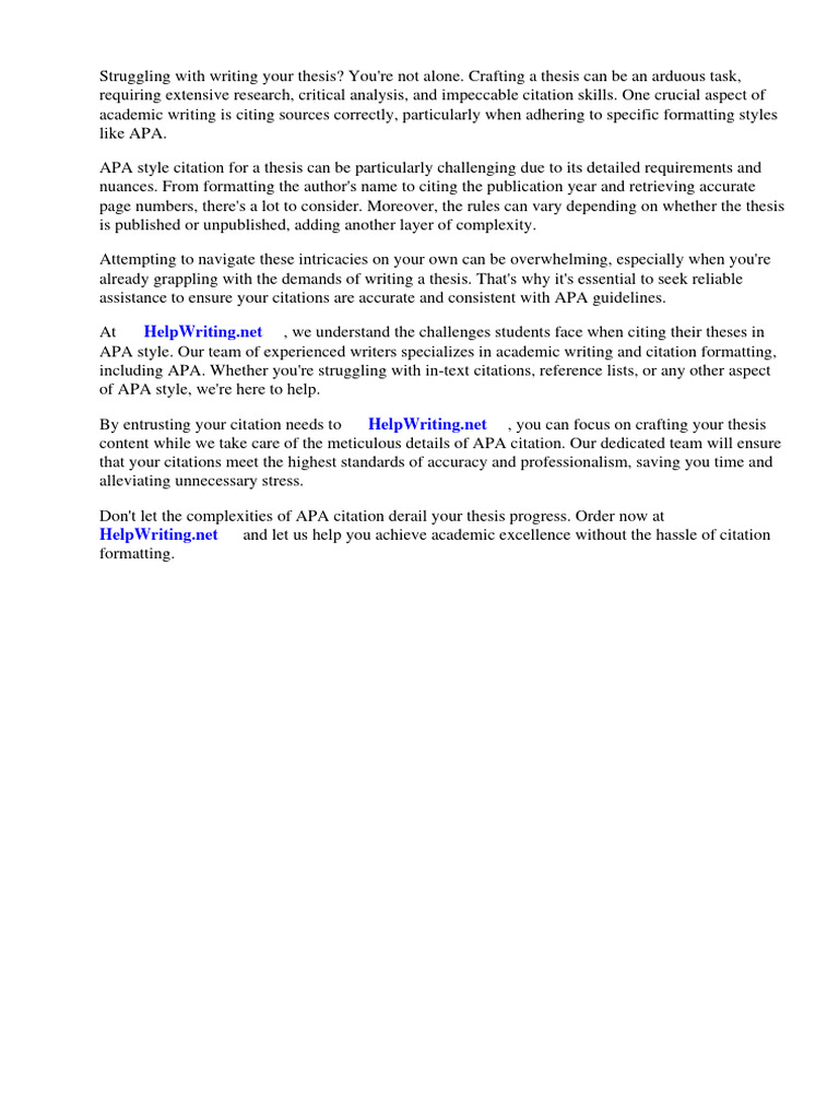 How To Cite A Thesis in Apa Style | PDF | Apa Style | Citation