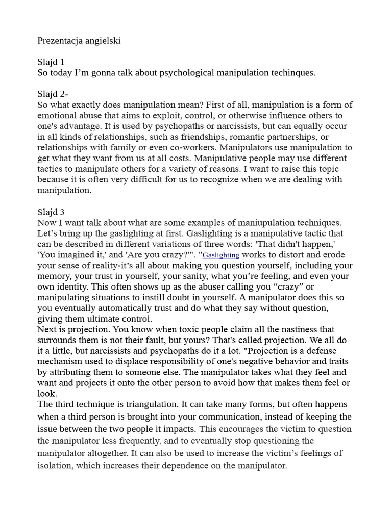 Prezentacja | PDF | Self Esteem | Behavioural Sciences