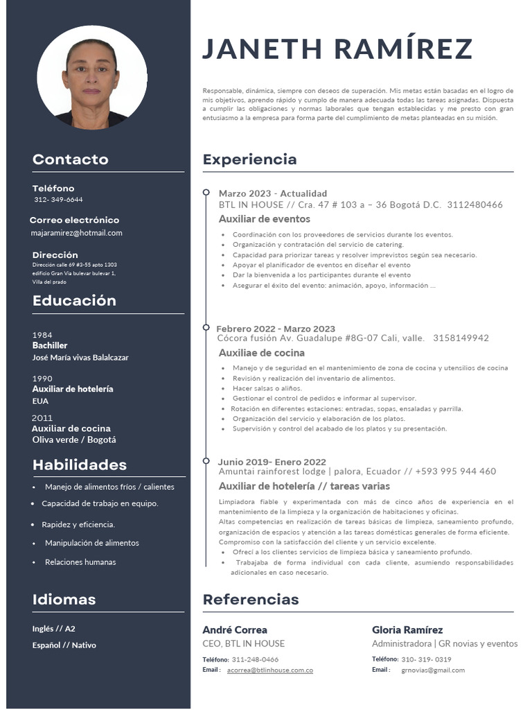 Janeth Ramírez CV | PDF | Economias