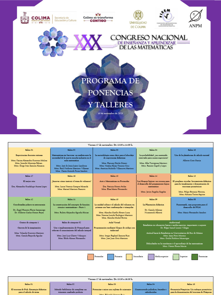 Conferencias Programa - Final | PDF | Educación de la primera infancia | Educación primaria