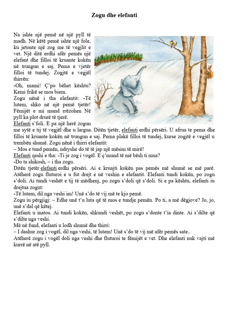 Zogu Dhe Elefanti Perralle | PDF